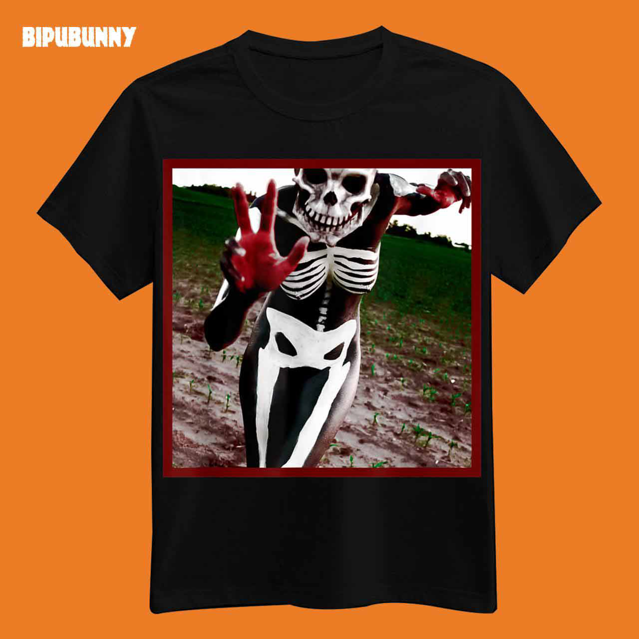 Slipknot Skull Girl Photo T-Shirt - BipuBunny Store