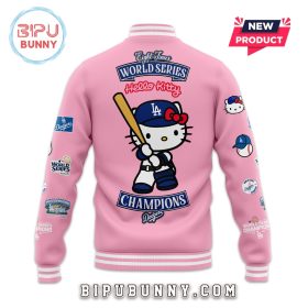Los Angeles Dodgers X Hello Kitty Pink Baseball Jacket - Bipubunny Store