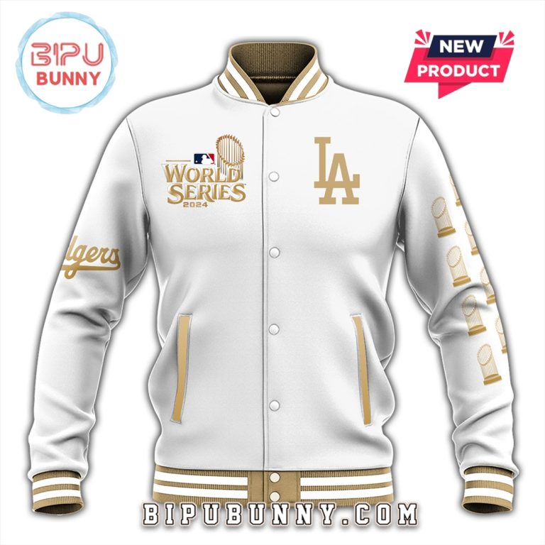 Los Angeles Dodgers X Hello Kitty Pink Baseball Jacket - Bipubunny Store