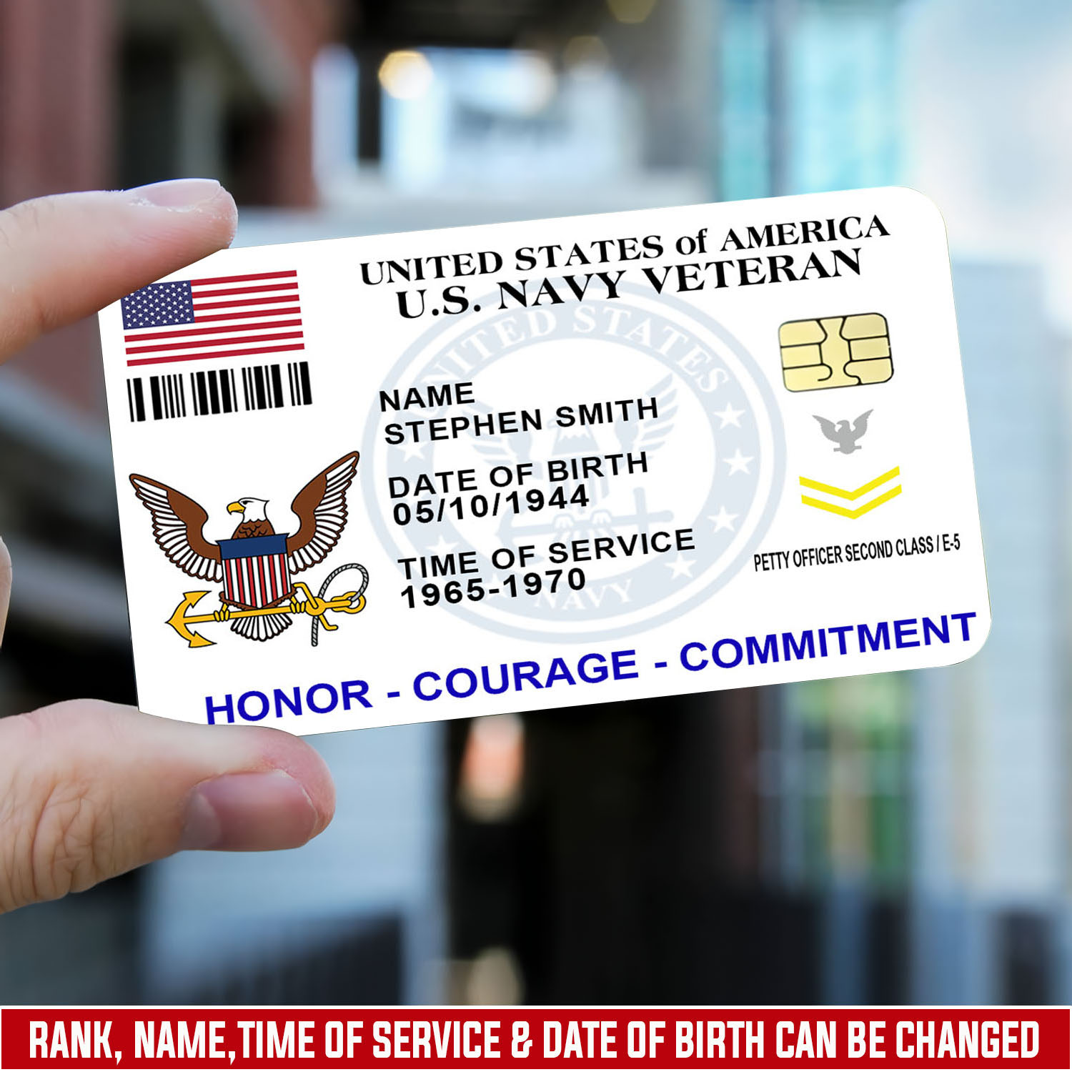 Customizable US Navy Card - Bipubunny Store