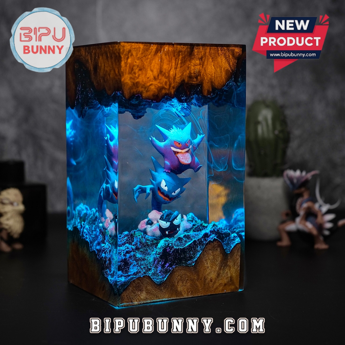 Gengar Evolution Pokemon Resin Lamp - Bipubunny Store