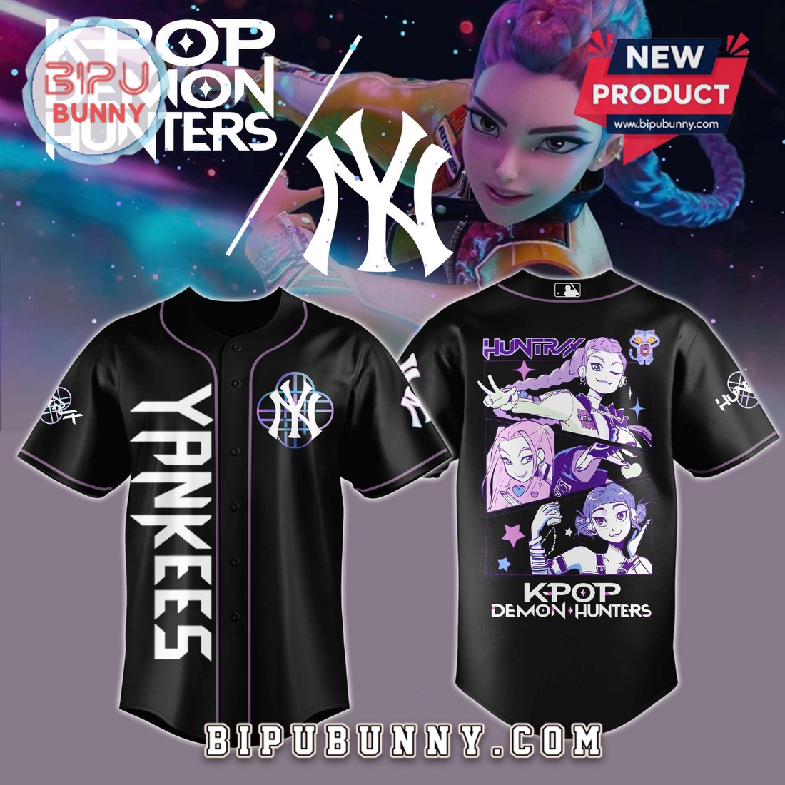 MLB x KPop Demon Hunters 2025 Baseball Jersey - Bipubunny Store