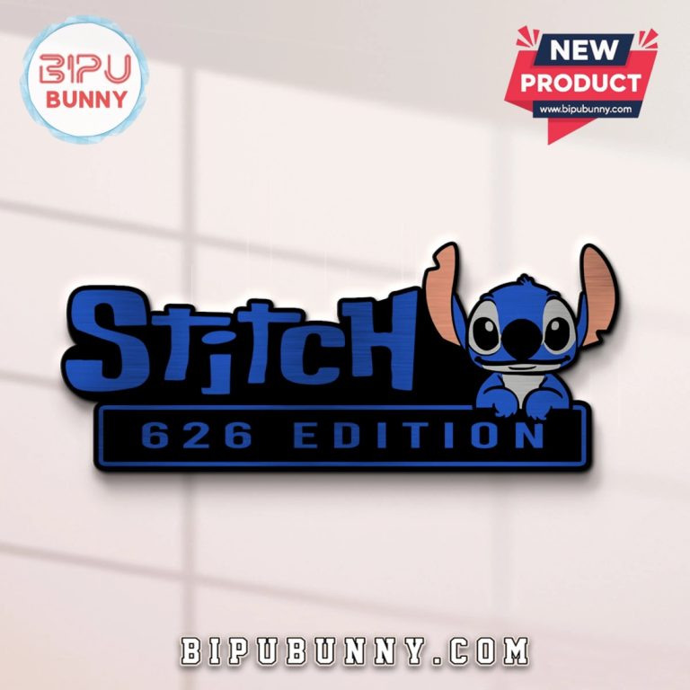 Personalized Stitch Edition Laser Engraved Car Badge - Bipubunny Store