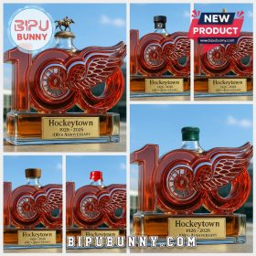 Detroit Red Wings 100th Anniversary Whiskey Bottle - Bipubunny Store