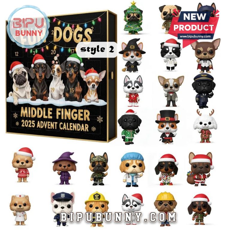 Fun Dogs Middle Finger Advent Calendar 2025 - Bipubunny Store