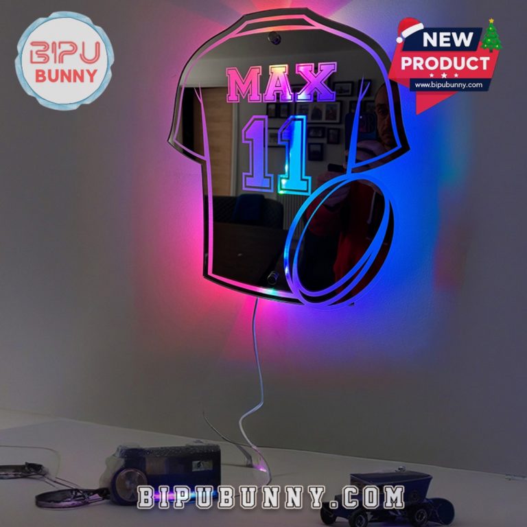 Custom Cool LED Mirror Lights For Rugby Lovers - Bipubunny Store