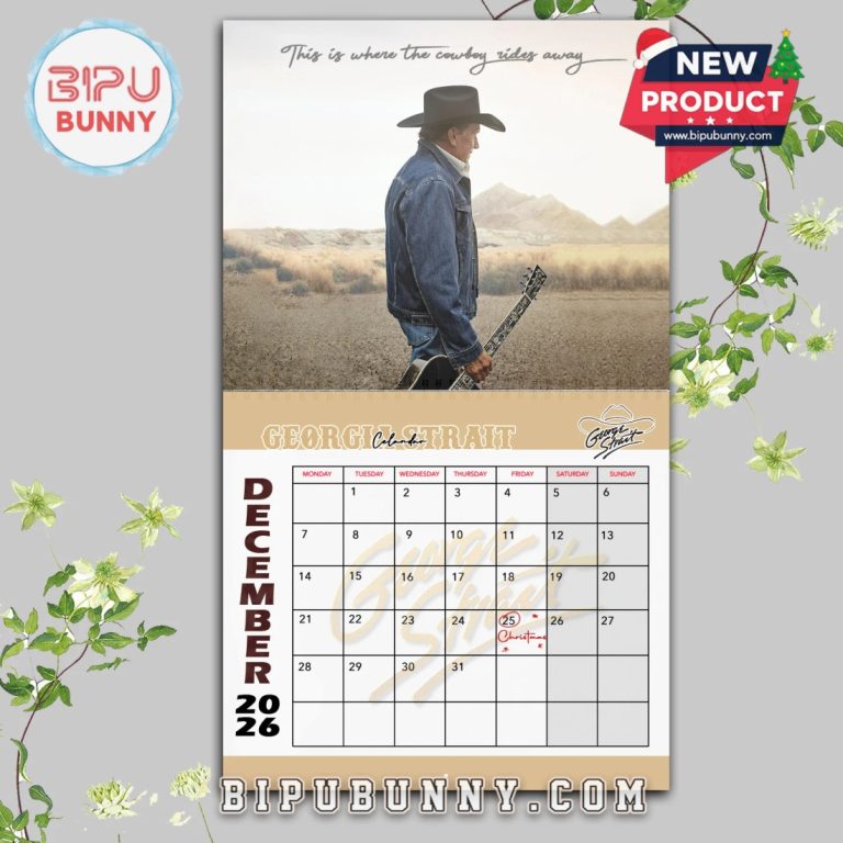 George Strait Wall Hanging Calendar 2026 - Bipubunny Store