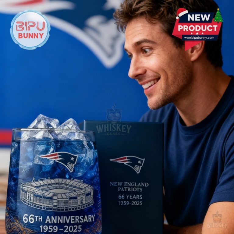 New England Patriots 66th Anniversary Whiskey Glass - Bipubunny Store