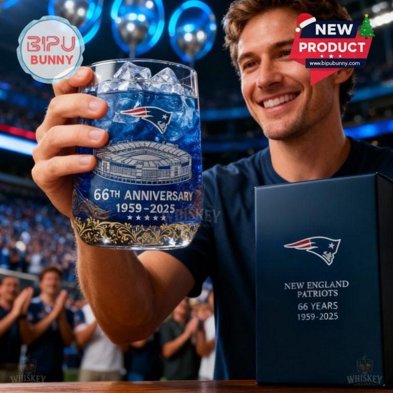 New England Patriots 66th Anniversary Whiskey Glass - Bipubunny Store