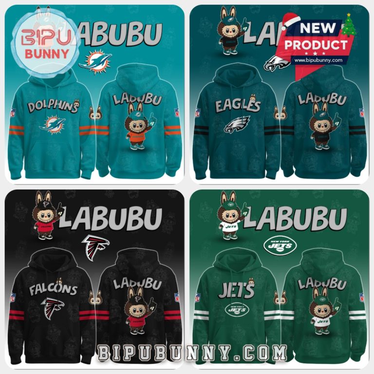 All Team NFL x Labubu Limited Edition Hoodie - Bipubunny Store