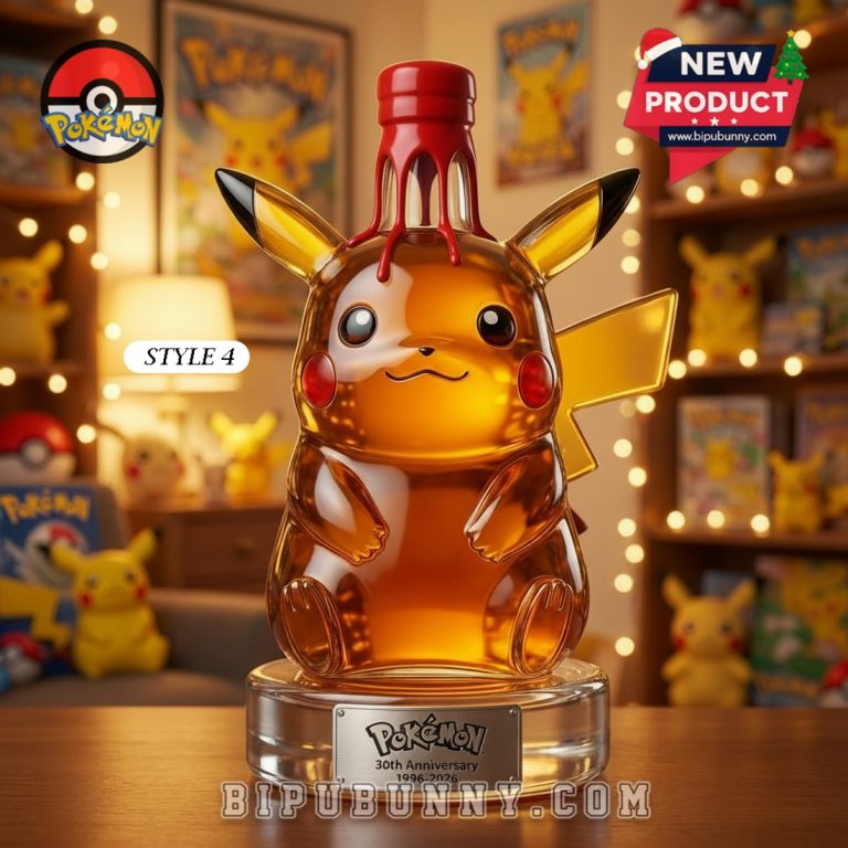 Chubby Pikachu Pokémon 30th Anniversary Whiskey Bottle - Bipubunny Store