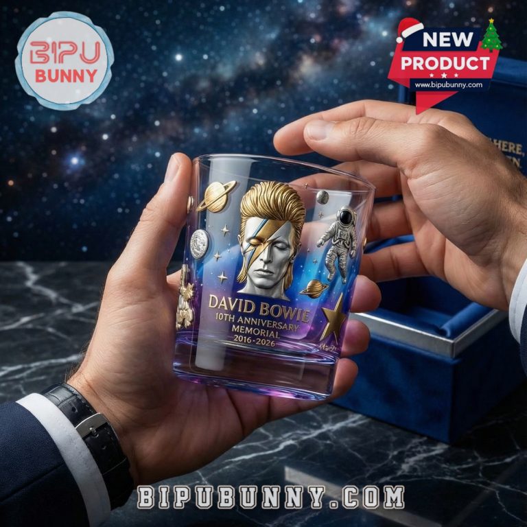 David Bowie 10th Anniversary Memorial Whiskey Glass - Bipubunny Store