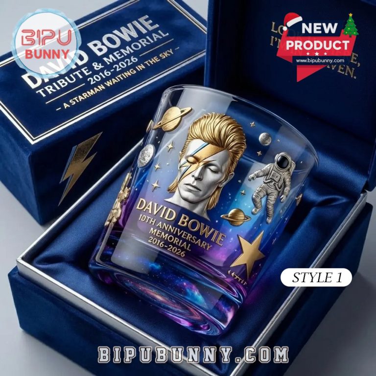 David Bowie 10th Anniversary Memorial Whiskey Glass - Bipubunny Store