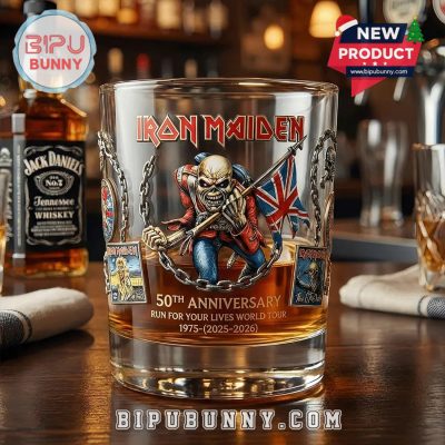 Iron Maiden 50th Anniversary Whiskey Glass - Bipubunny Store
