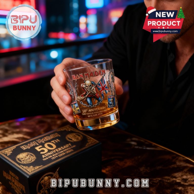 Iron Maiden 50th Anniversary Whiskey Glass - Bipubunny Store