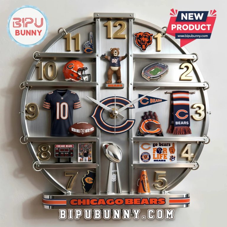 Chicago Bears 3D Visual Effect Decorative Wall Clock - Bipubunny Store