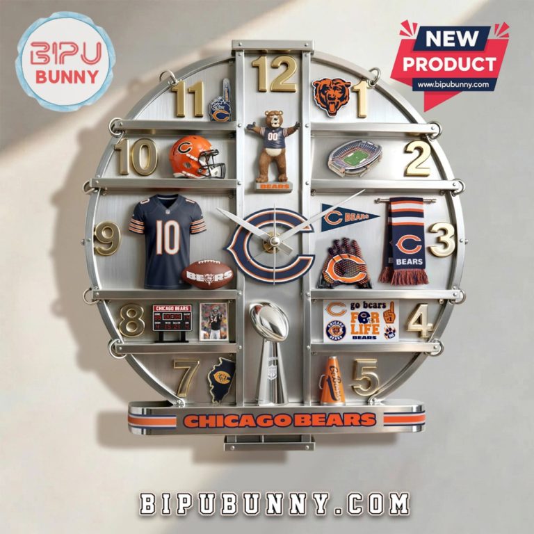 Chicago Bears 3D Visual Effect Decorative Wall Clock - Bipubunny Store