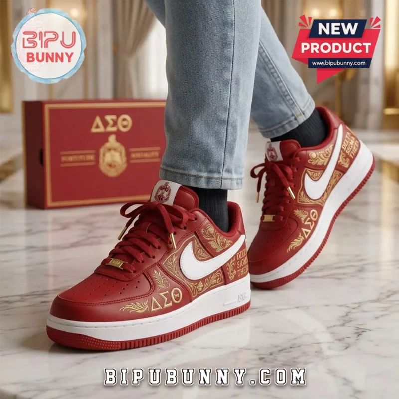 Delta Sigma Theta Sorority Premium Crimson And Gold Air Force 1 ...
