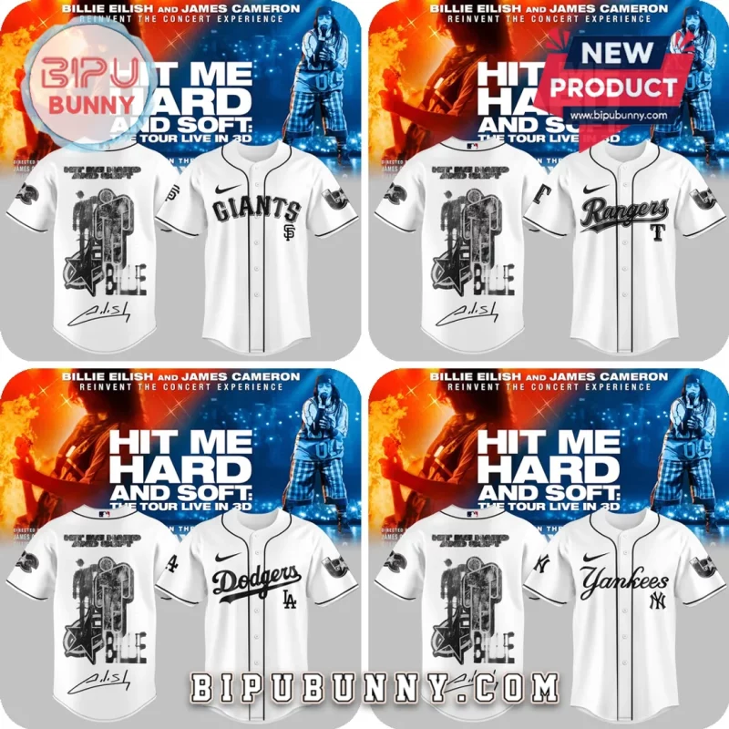 Billie Eilish MLB Hit Me Hard & Soft Tour All Teams Baseball Jersey ...